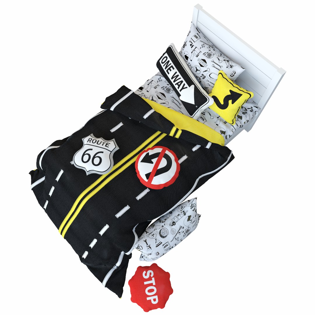 Road sign bedding set model - TurboSquid 1227795