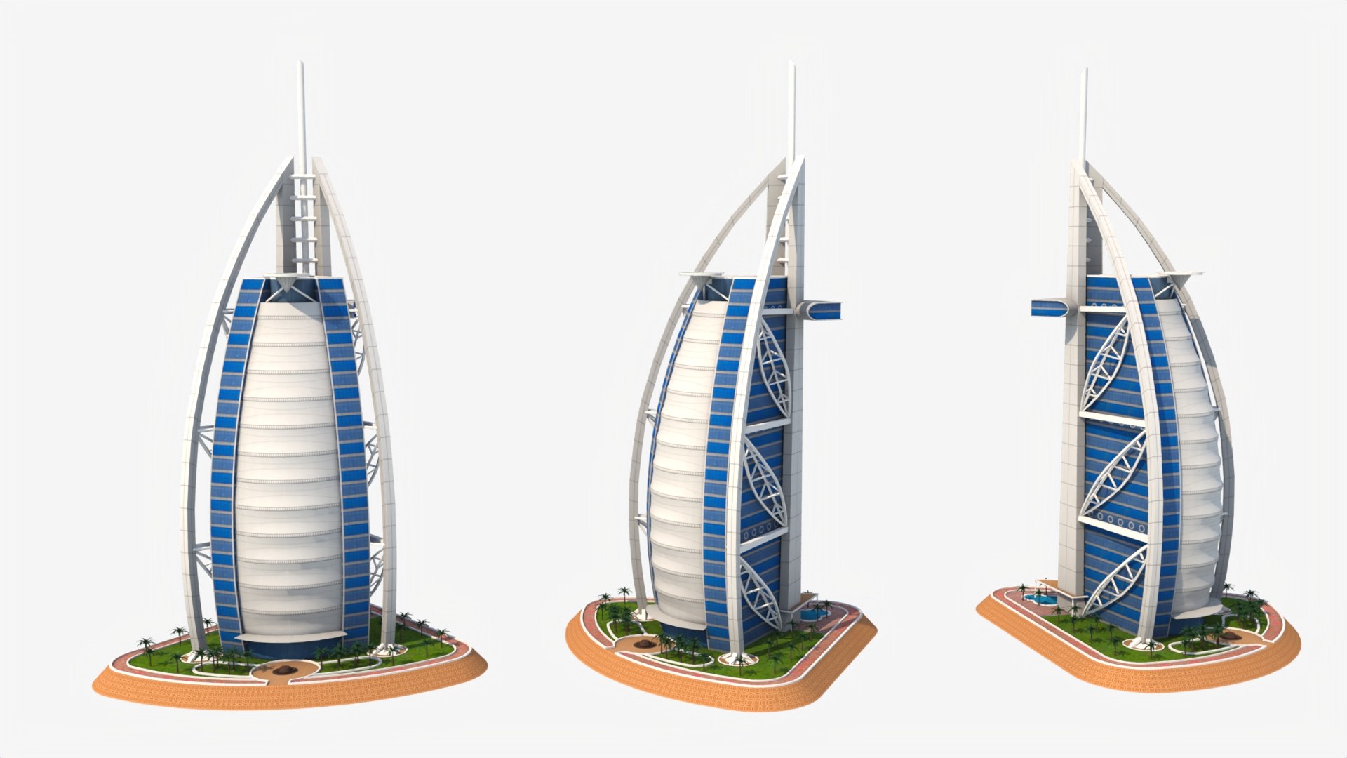 3D Model Burj Al Arab - TurboSquid 1304462