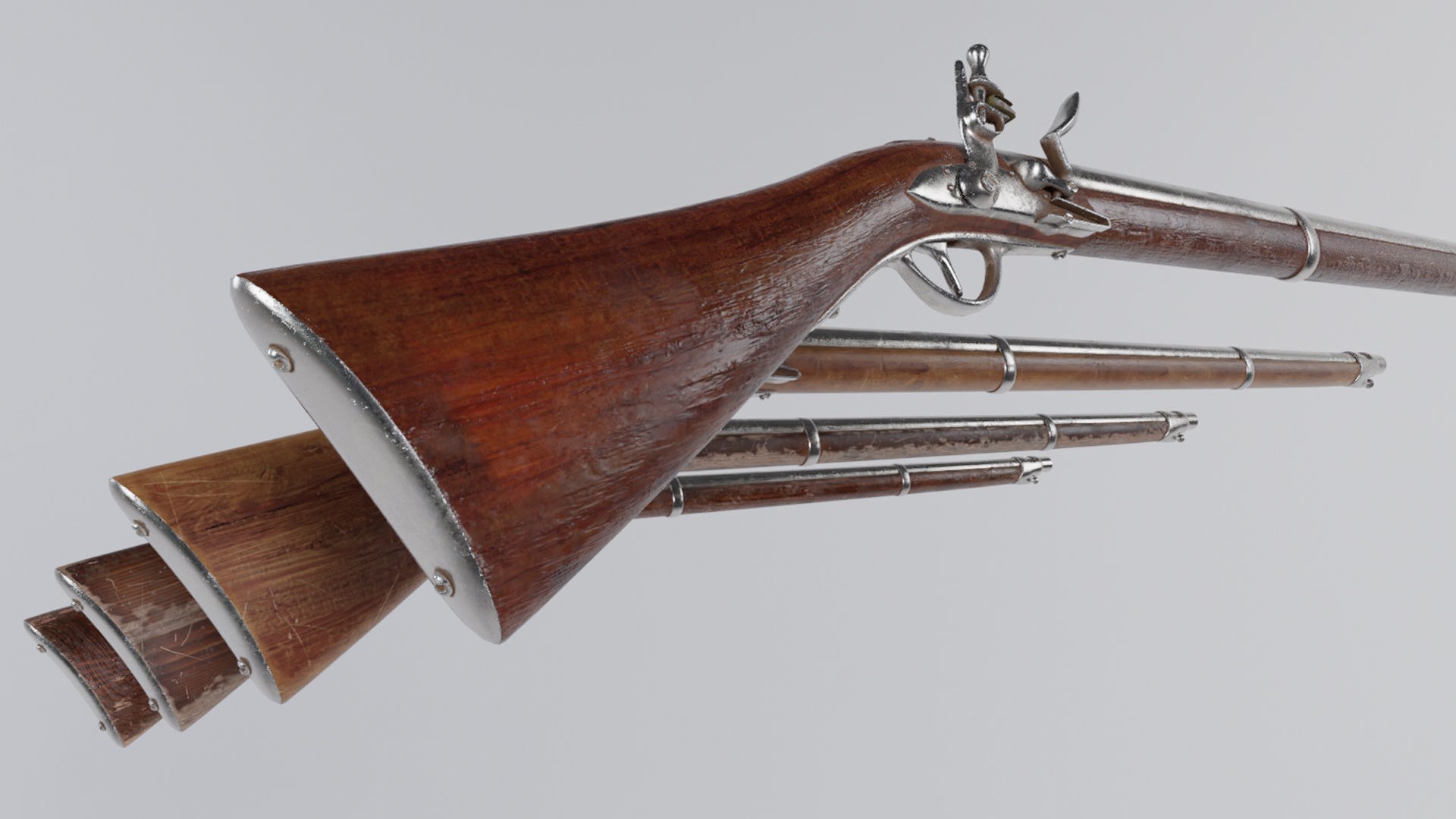 Flintlock Rifle 3D model - TurboSquid 2153739