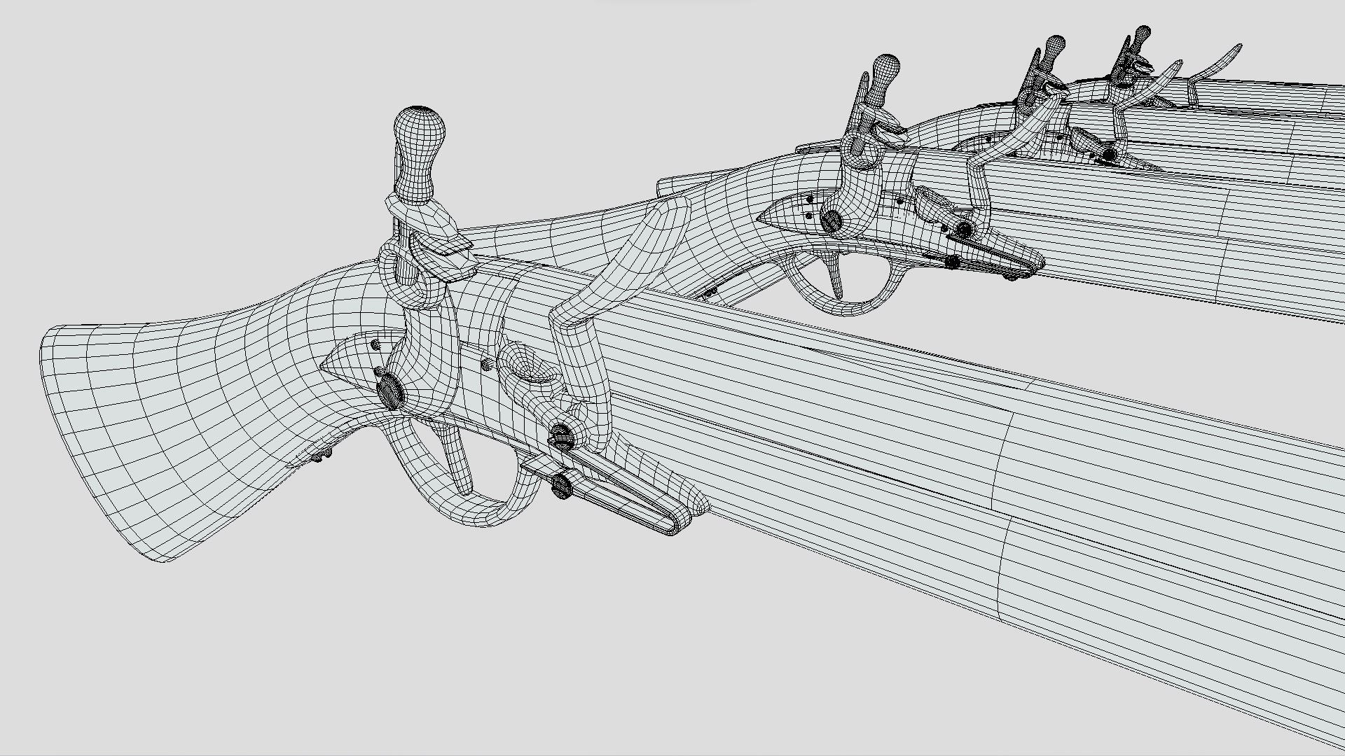 Flintlock Rifle 3D model - TurboSquid 2153739