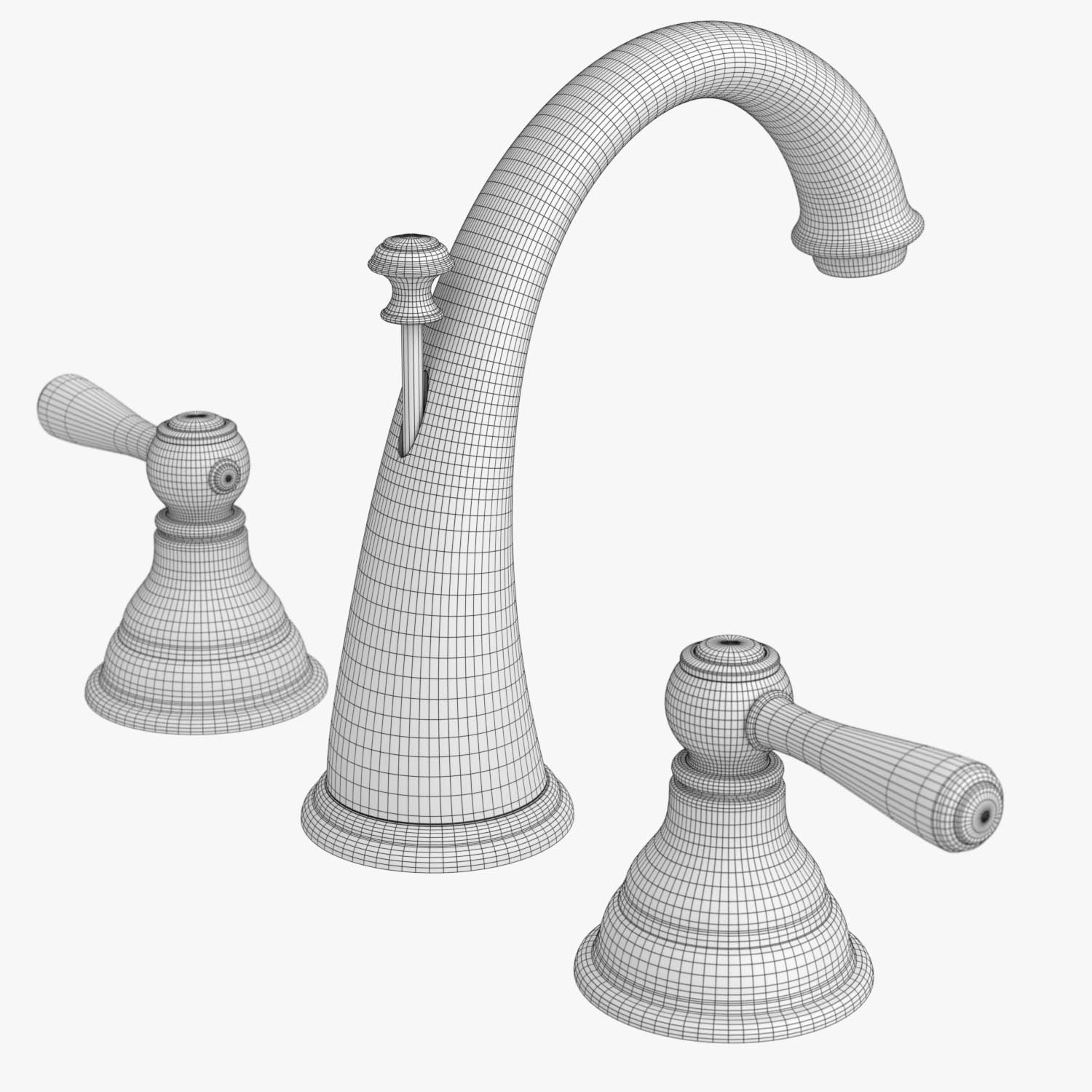 modelo 3d Moen Kingsley T6125 Grifo cromado de dos manijas para baño de ...