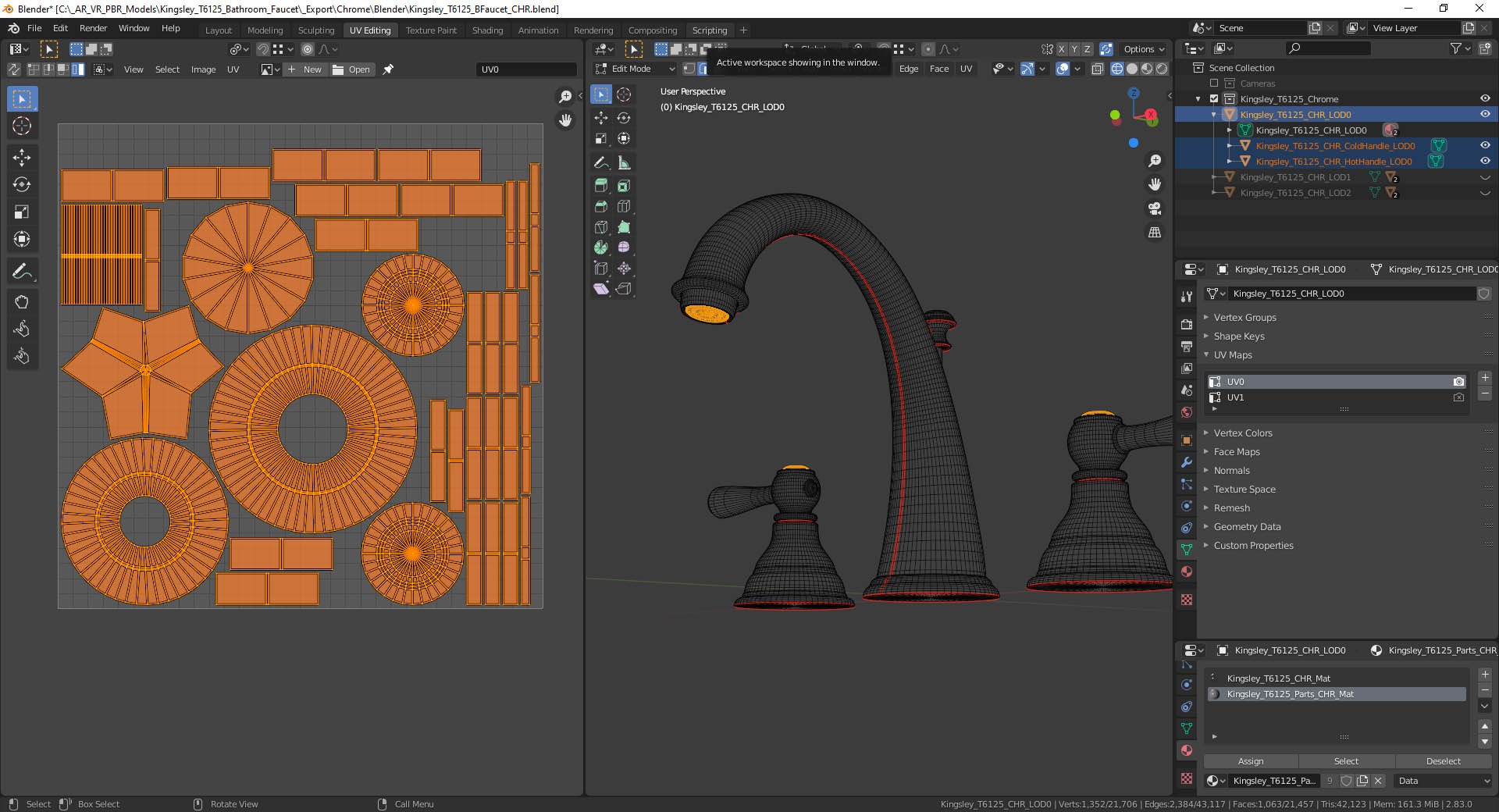 3D Model Moen Kingsley T6125 Chrome - TurboSquid 1577200