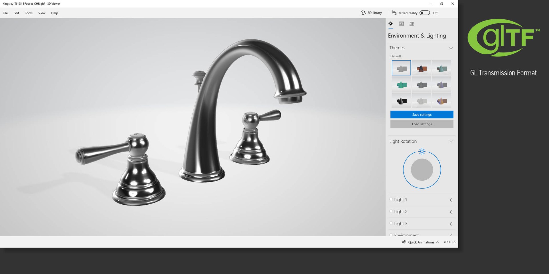 3D Model Moen Kingsley T6125 Chrome - TurboSquid 1577200