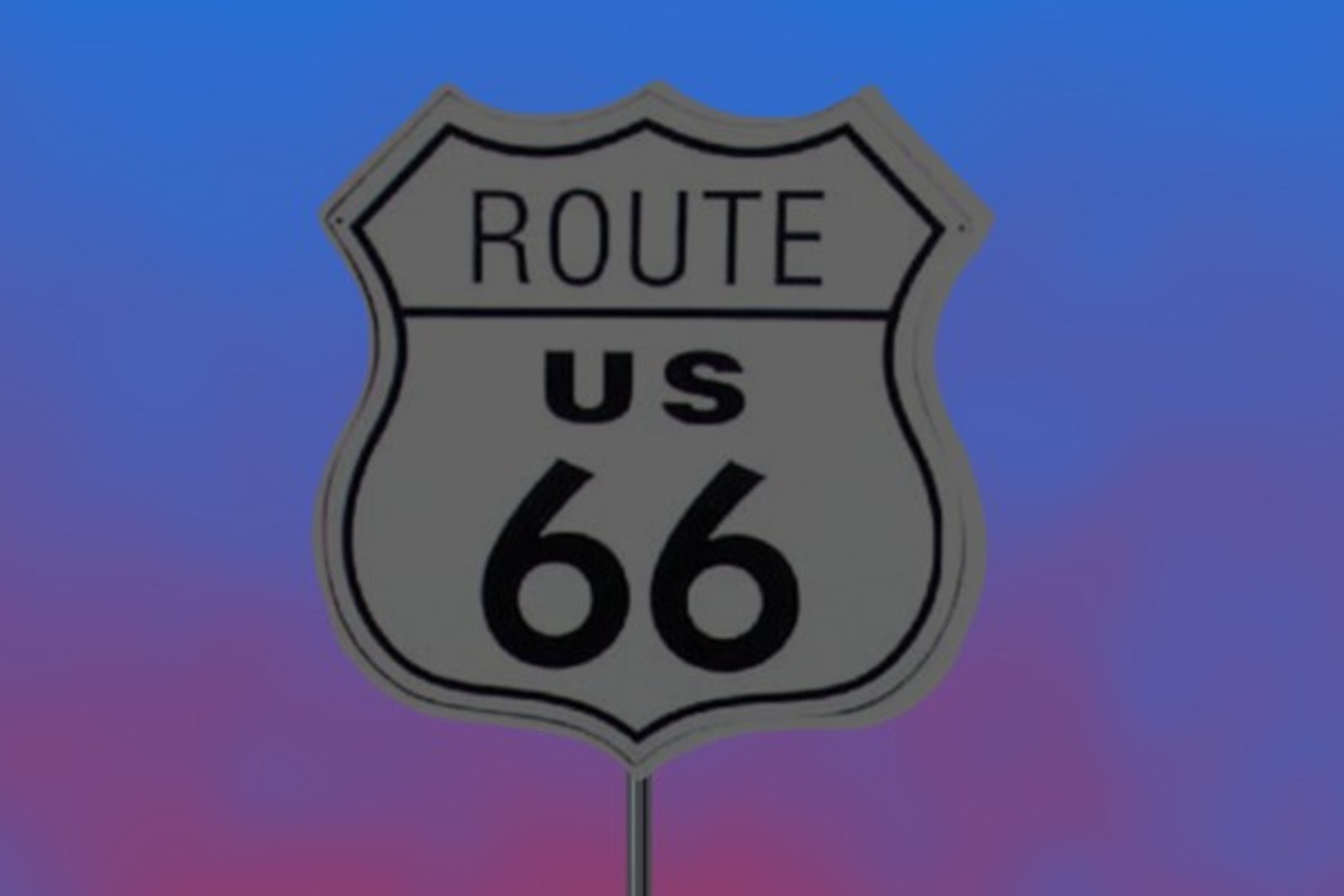 3d Route 66 Sign
