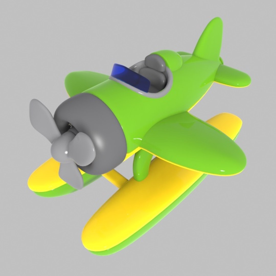 3ds Cartoon Seaplane Plane