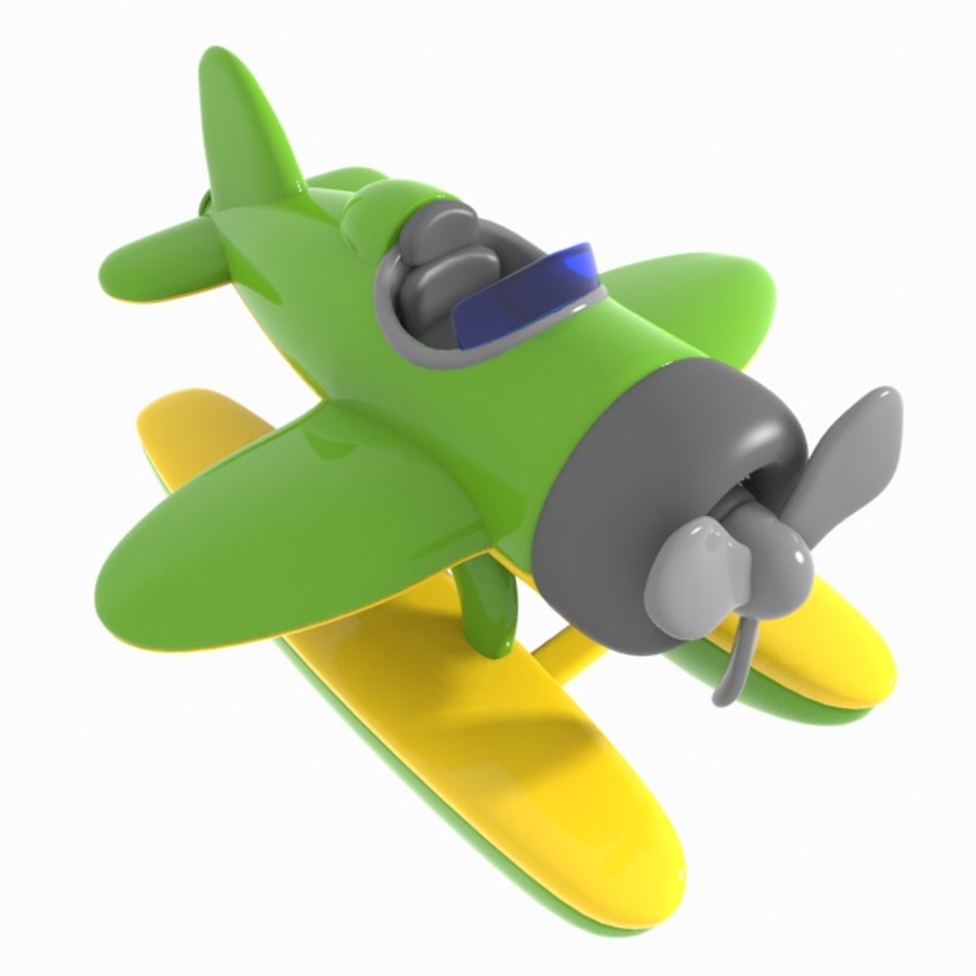 3ds Cartoon Seaplane Plane