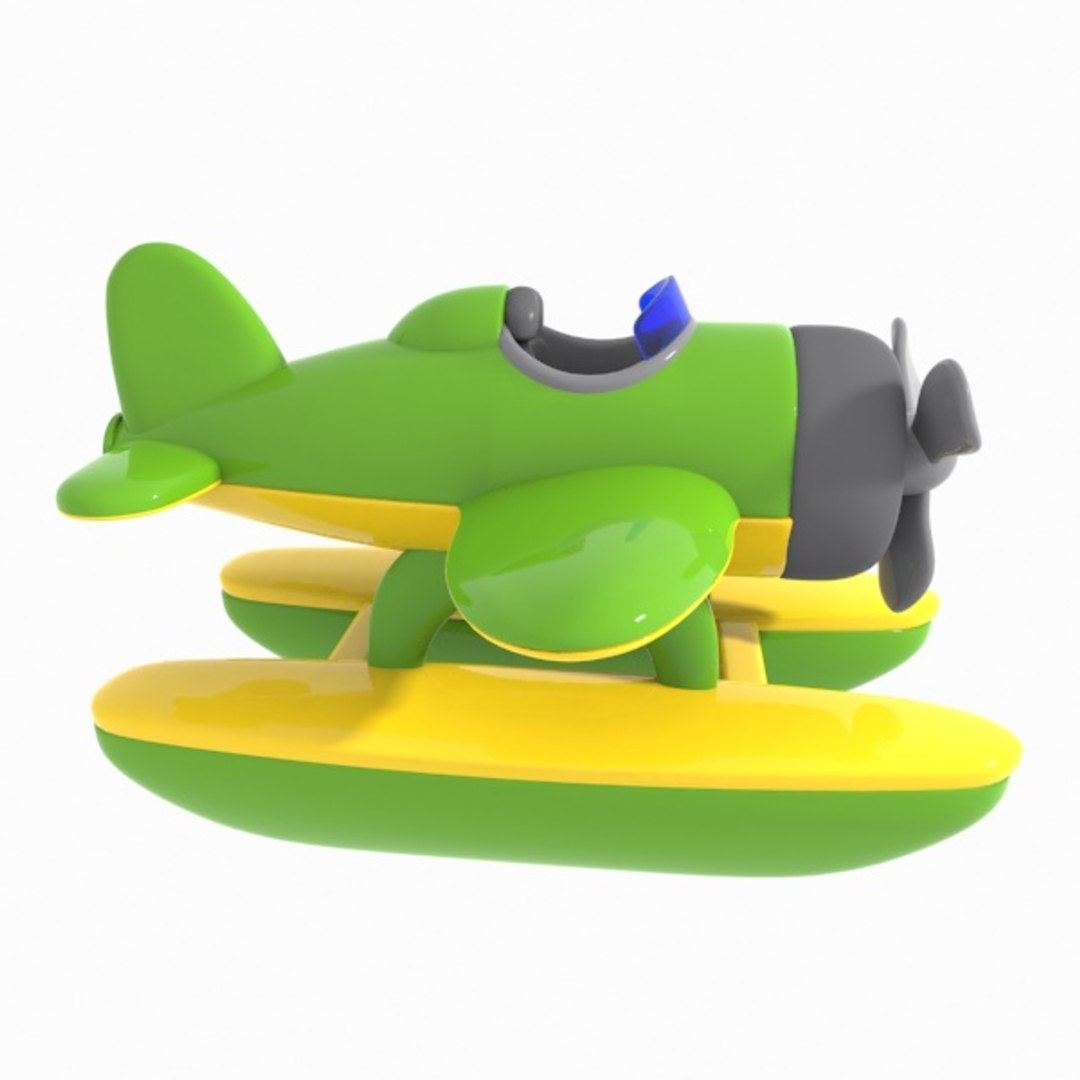 3ds Cartoon Seaplane Plane