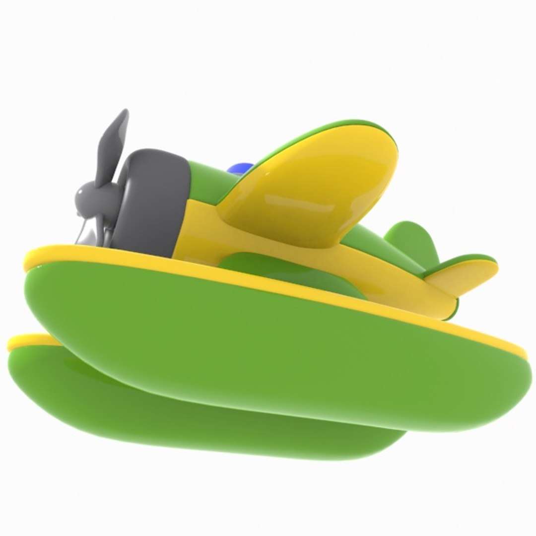 3ds Cartoon Seaplane Plane
