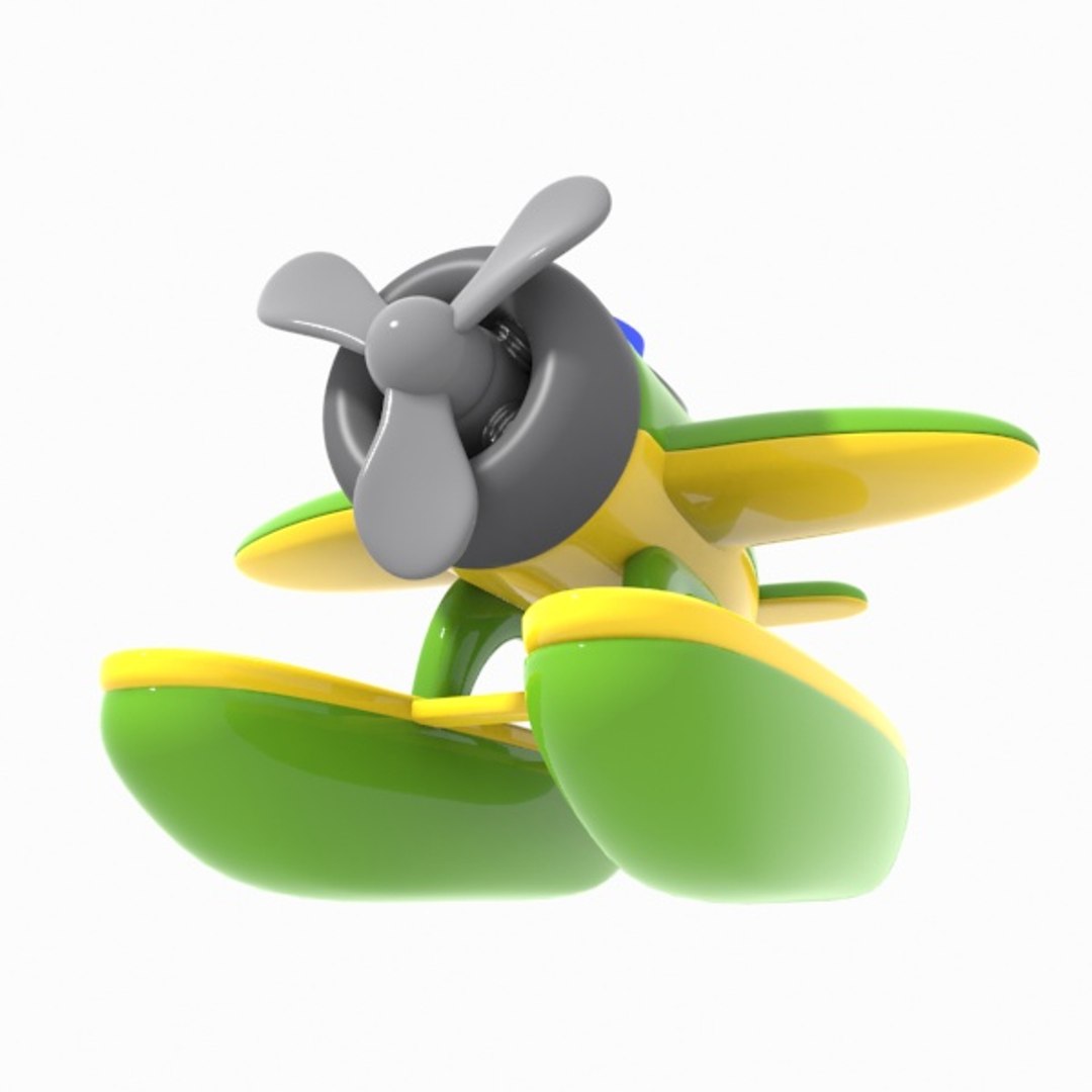 3ds Cartoon Seaplane Plane