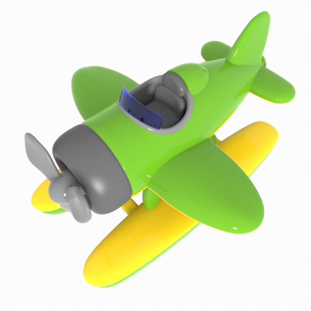 3ds Cartoon Seaplane Plane