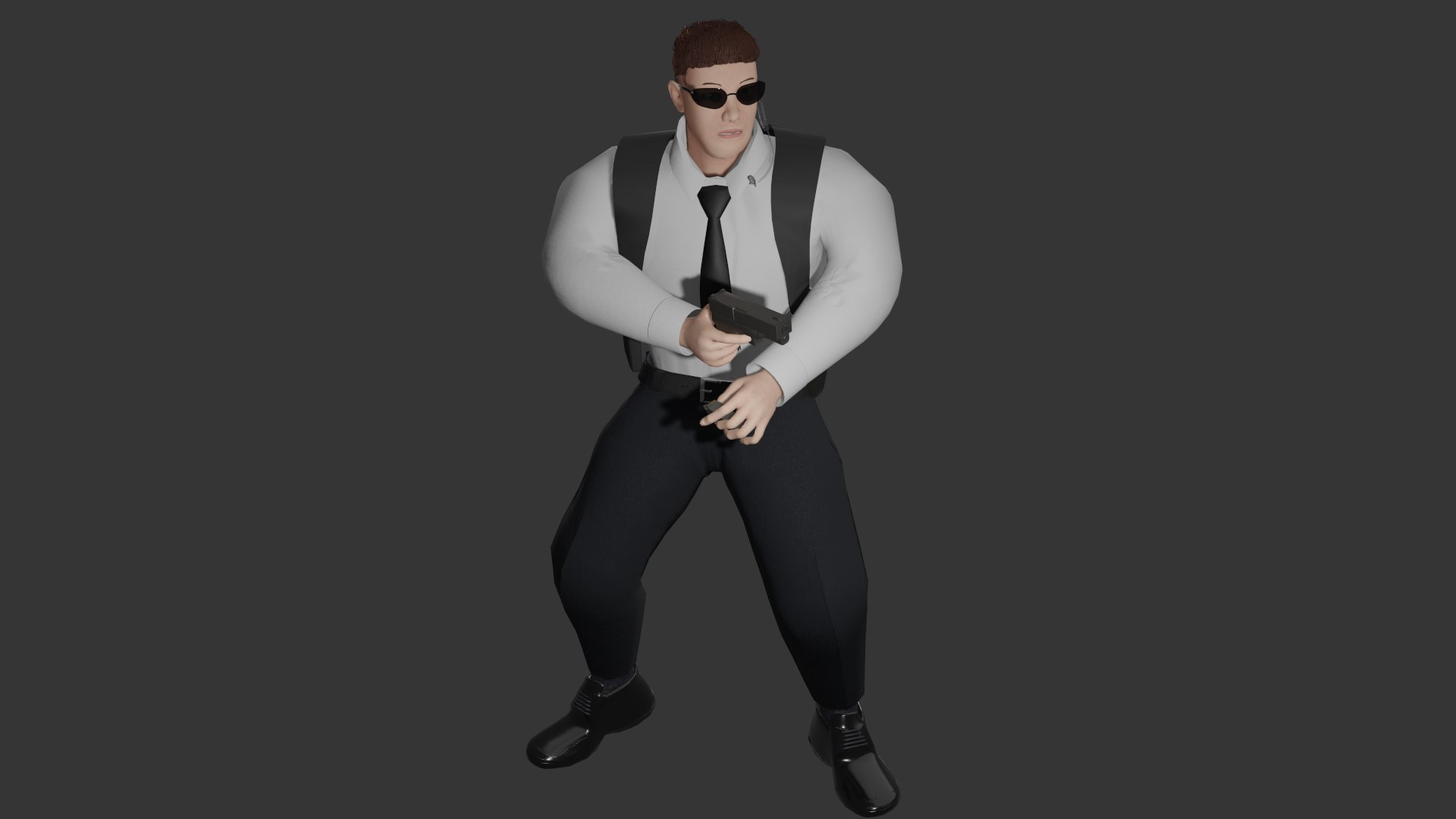 Low poly agent with pistol 3D model - TurboSquid 2182481