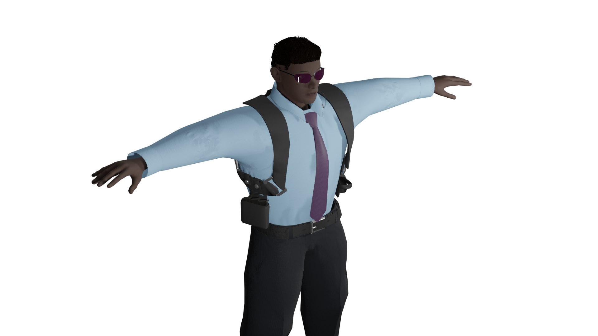 Low poly agent with pistol 3D model - TurboSquid 2182481