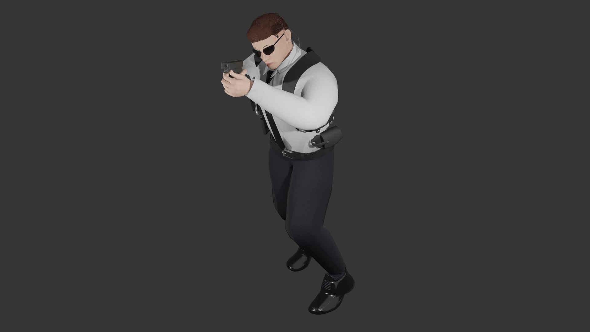 Low poly agent with pistol 3D model - TurboSquid 2182481