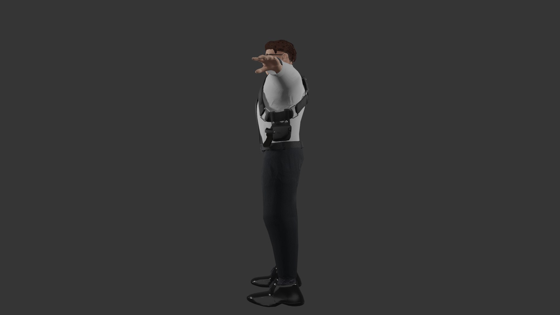 Low poly agent with pistol 3D model - TurboSquid 2182481