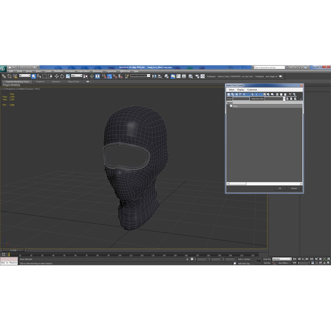 3d Model Of Swat Face Mask Modeled