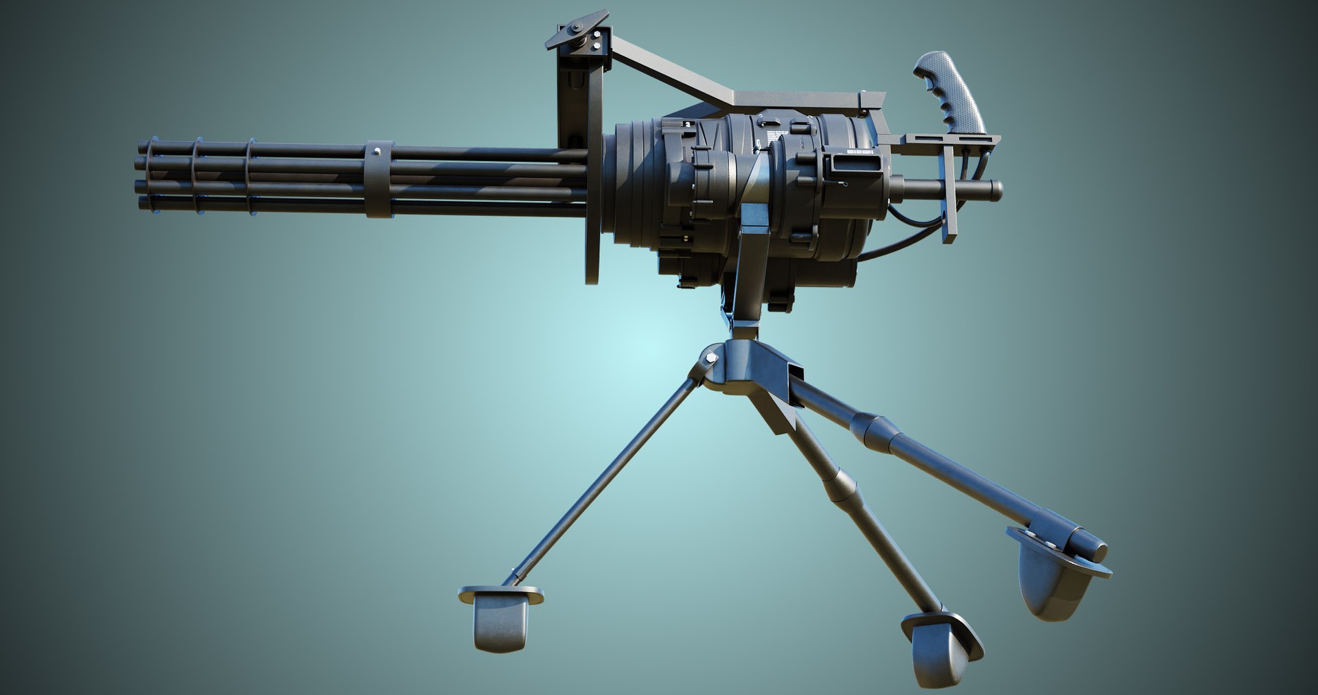 M134 Minigun PBR Unity UE Arnold V-ray Textures Included 3D Model ...