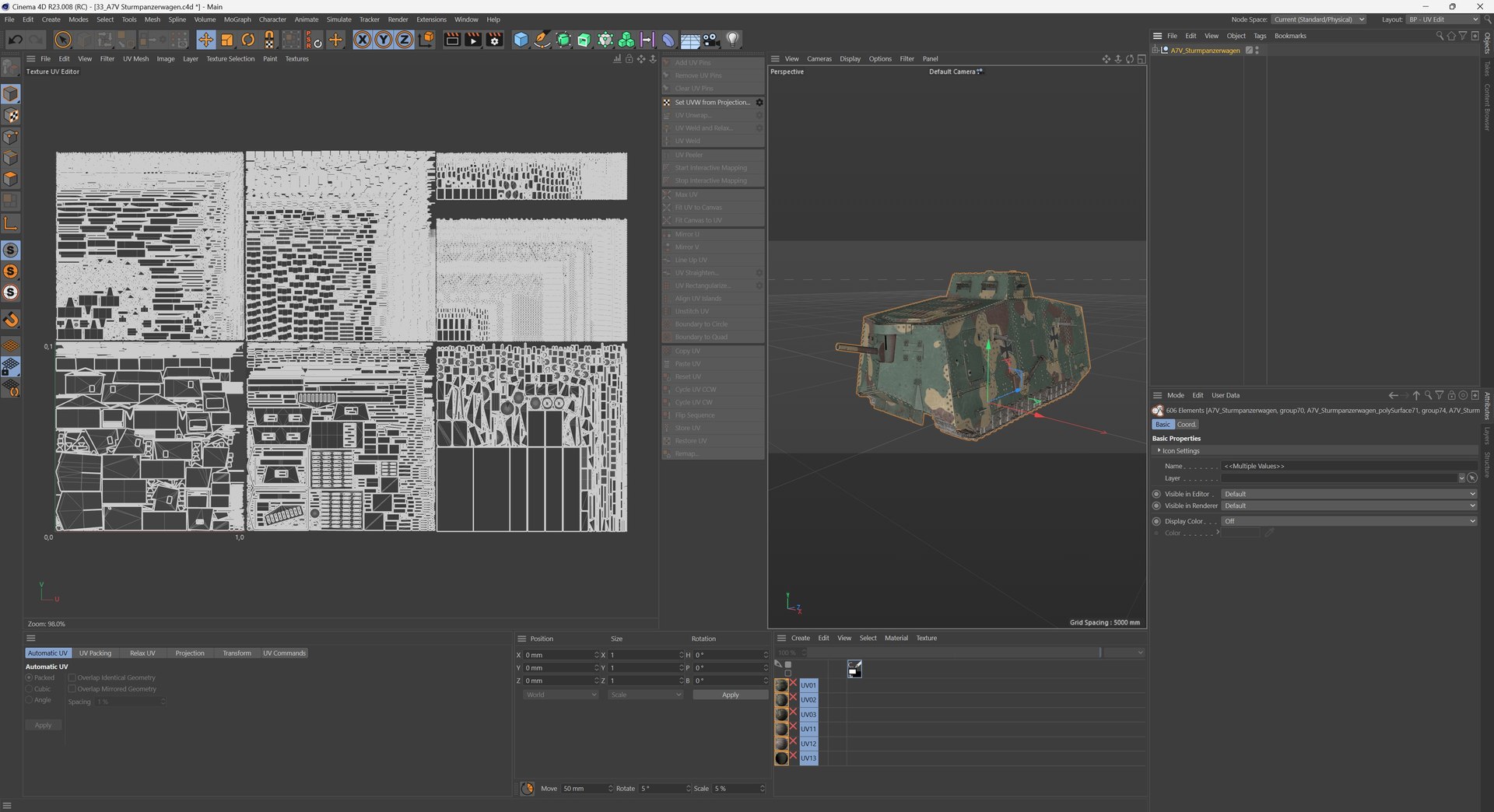 A7V Sturmpanzerwagen Heavy Tank 3D Model - TurboSquid 2268555