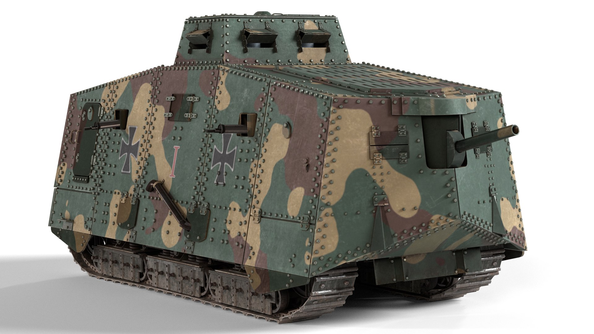 A7V Sturmpanzerwagen Heavy Tank 3D Model - TurboSquid 2268555