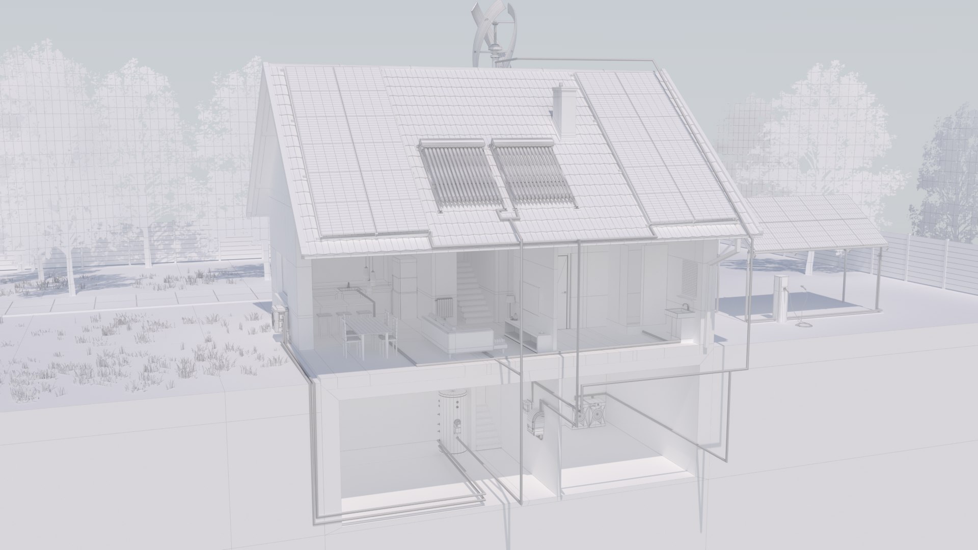 3D Home Solar Energy System Model - TurboSquid 1954648