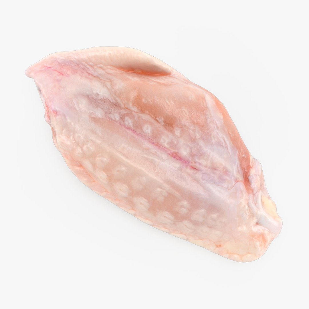 3D model Fresh Raw Chicken Middle Wing v2 - TurboSquid 2056942