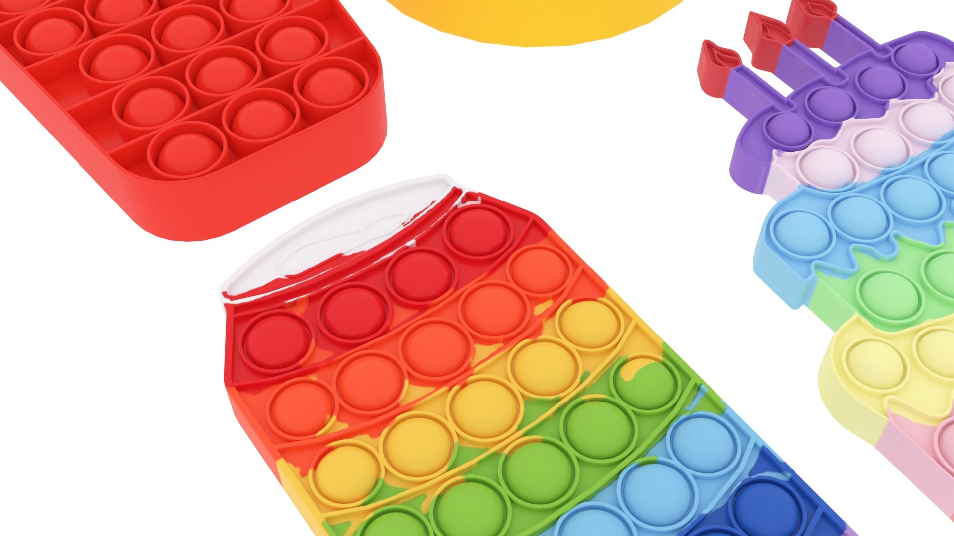 3D Model Pop It Fidget Toys Set - TurboSquid 1781239