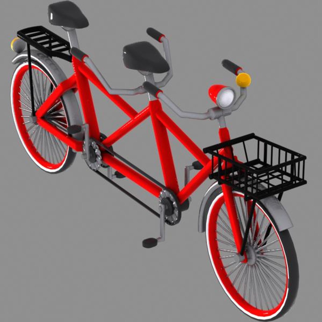 Cartoon Tandem Bicycle 3d 3ds