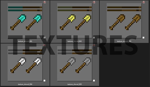 3D minecraft shovel - TurboSquid 1381702