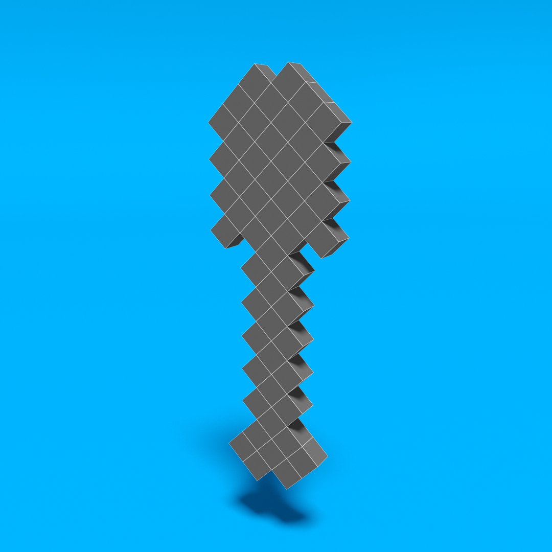3D Minecraft Shovel - TurboSquid 1381702
