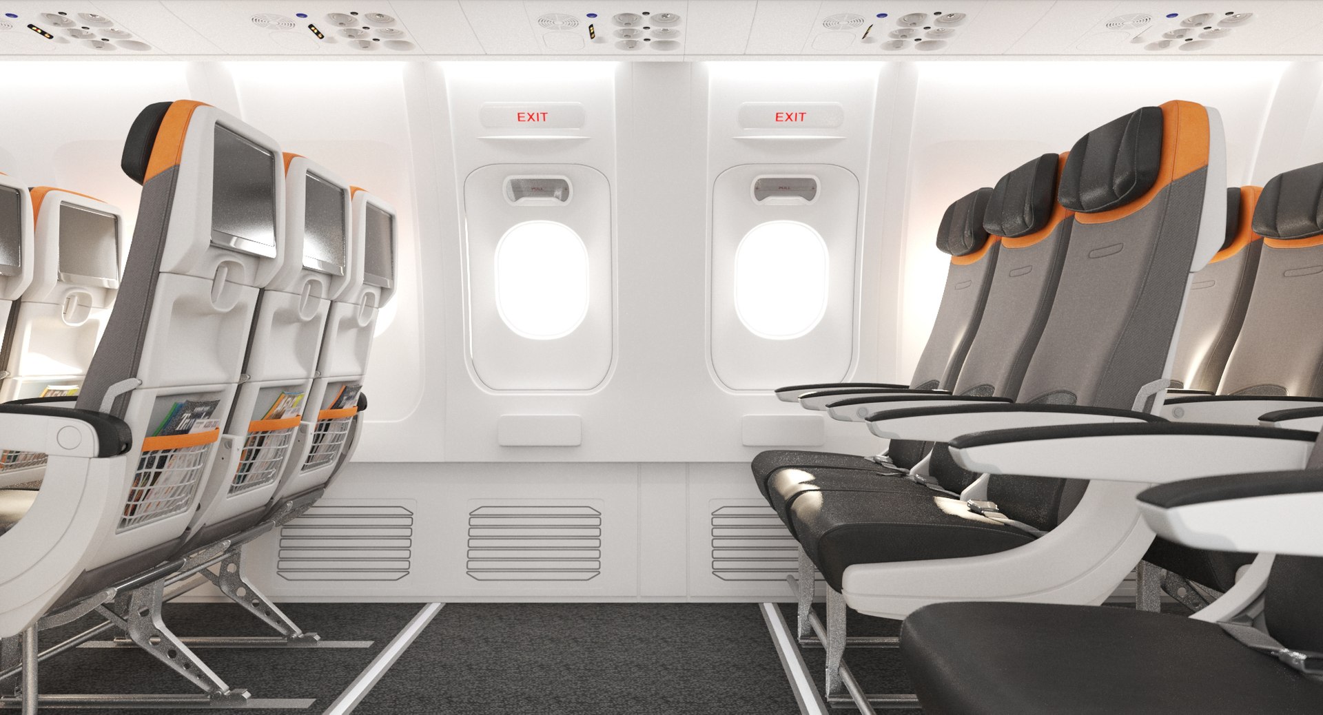 3D Airbus A320 Interior Cabin Economy 3D Model - TurboSquid 1794350
