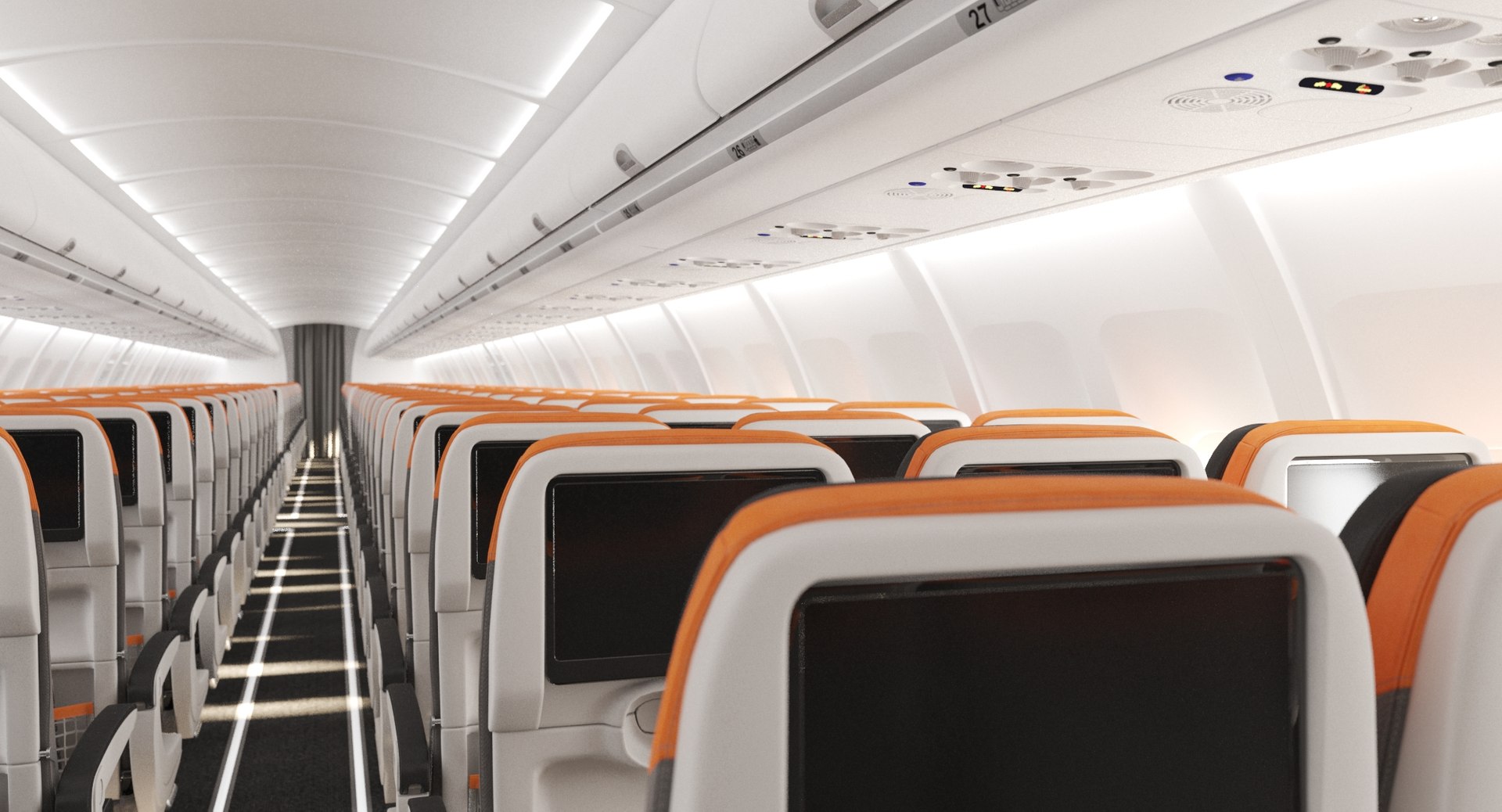 3D Airbus A320 Interior Cabin Economy 3D Model - TurboSquid 1794350