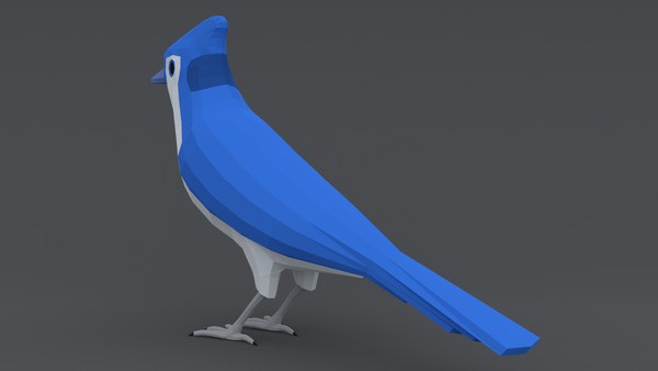 3D Low Poly Cartoon Blue Jay model - TurboSquid 1857653