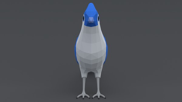 3D Low Poly Cartoon Blue Jay model - TurboSquid 1857653