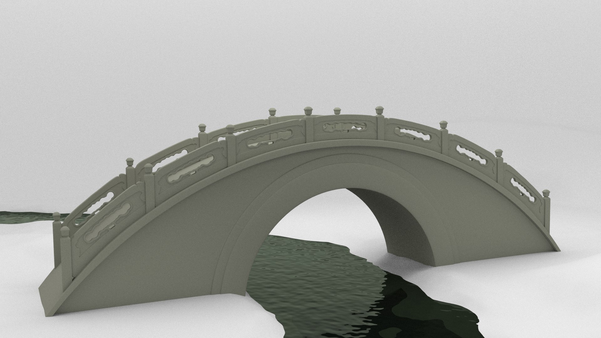3d Chinese Moon Bridge Model