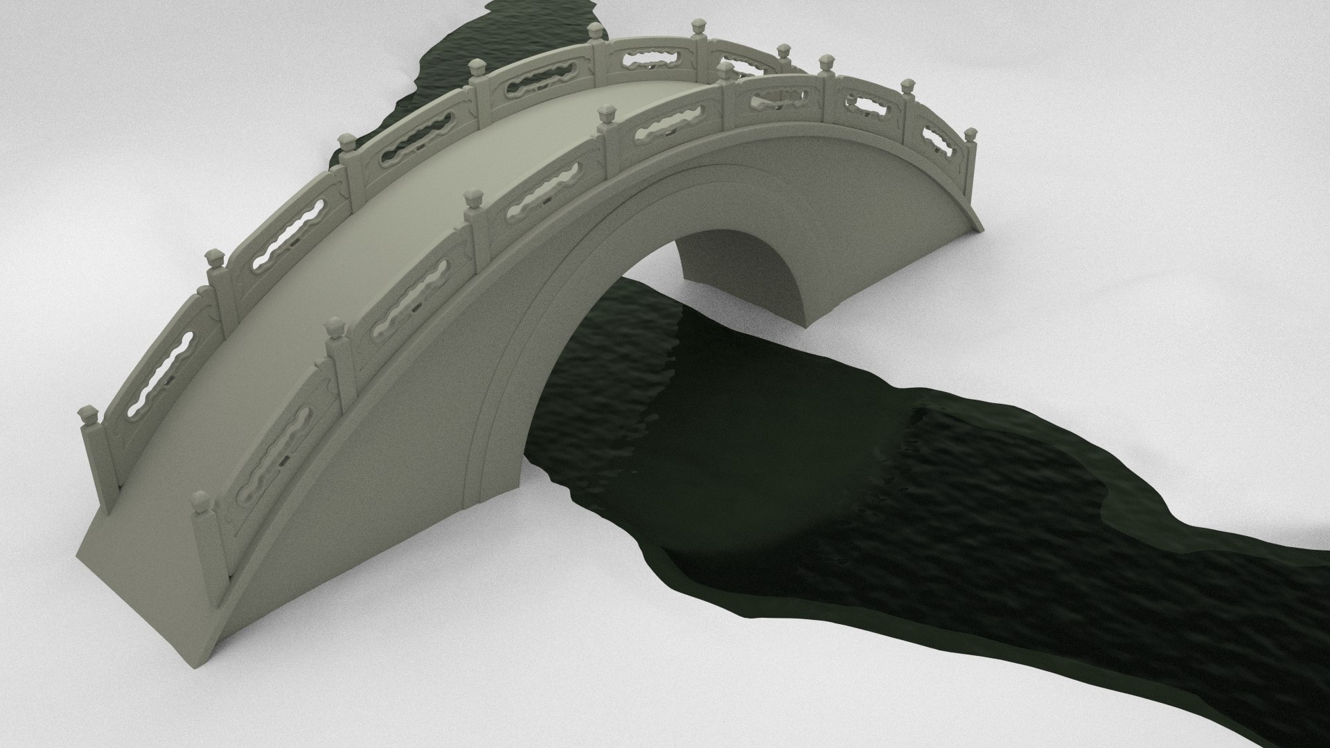 3d Chinese Moon Bridge Model