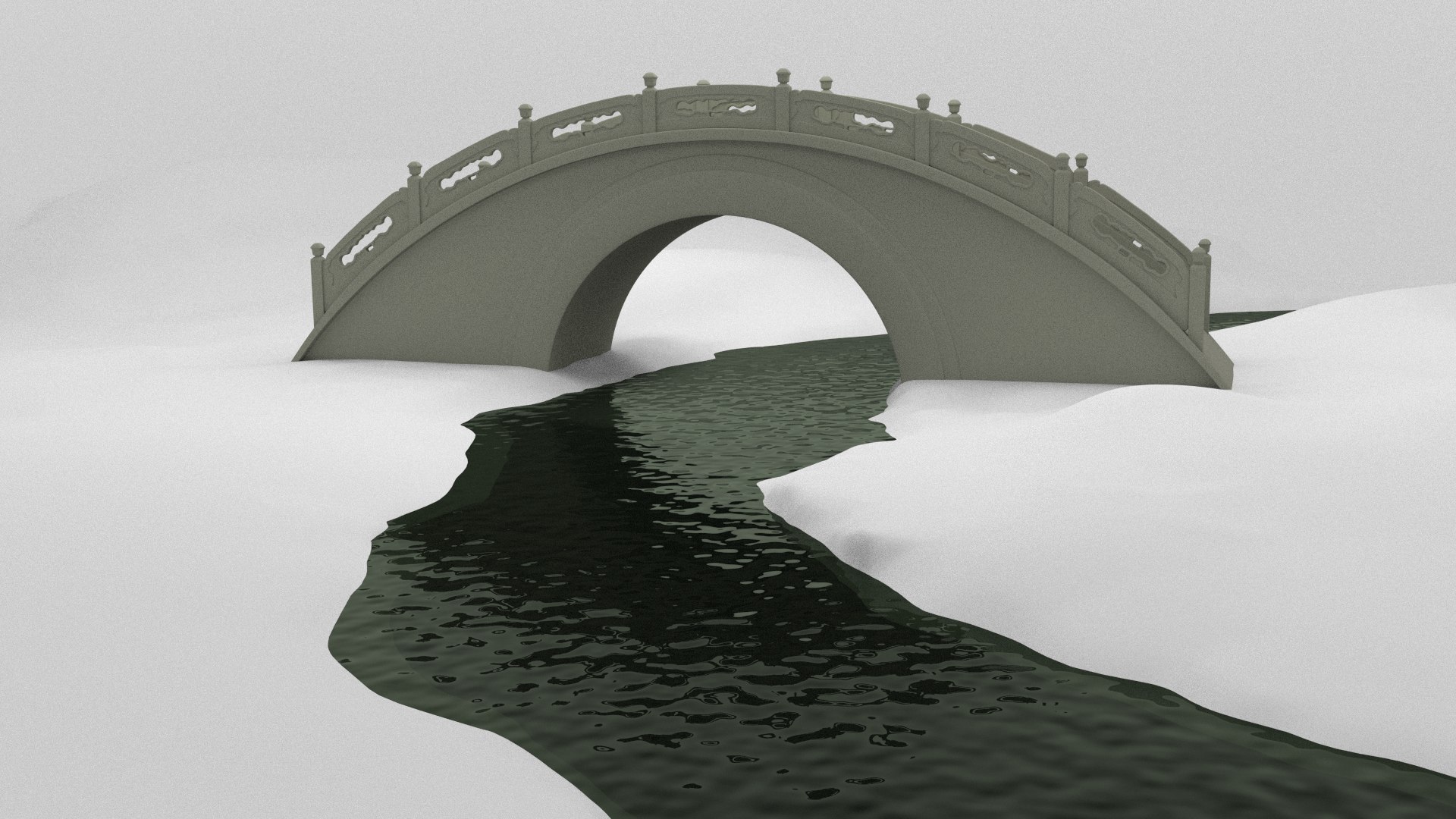 3d Chinese Moon Bridge Model