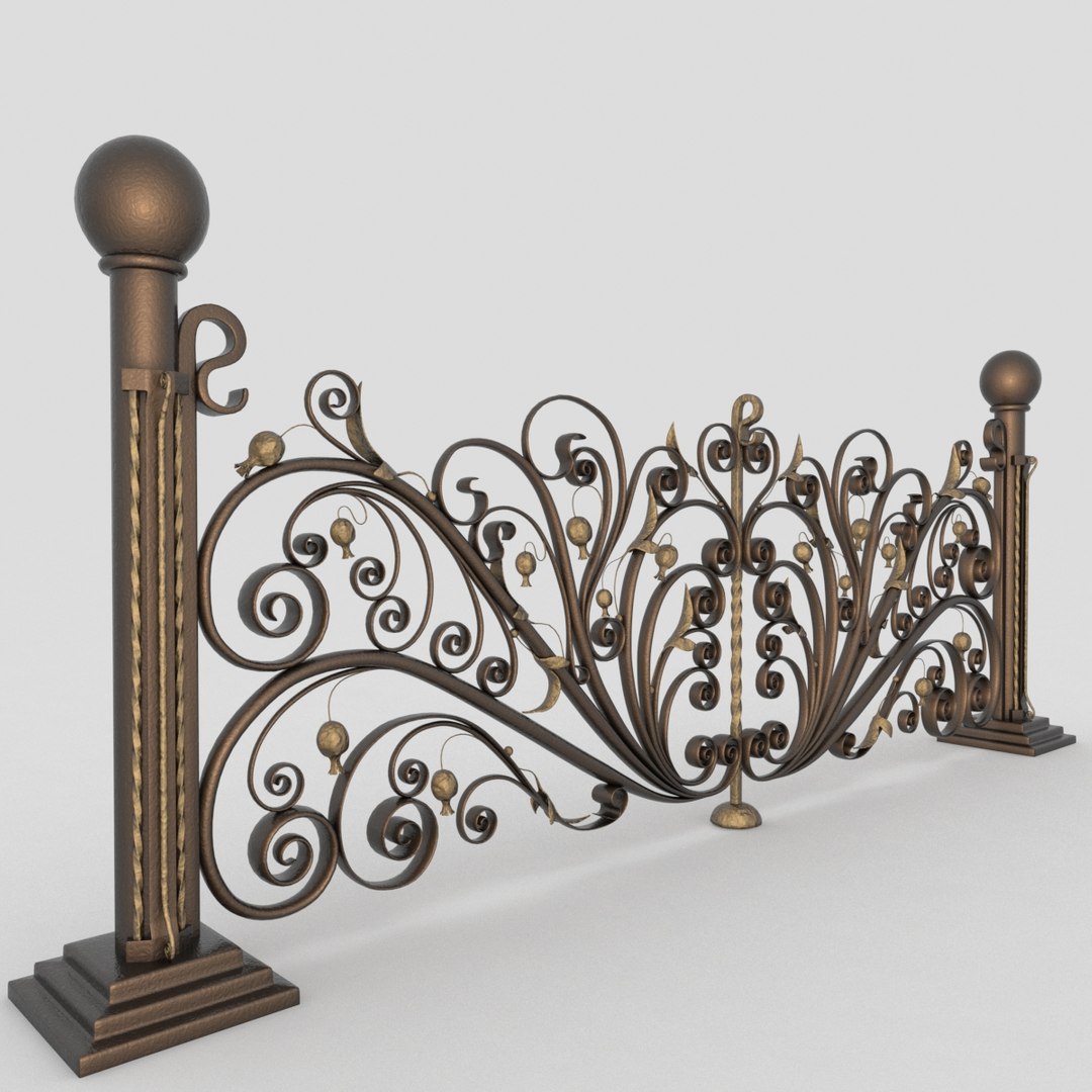 3D Model Wrought Iron Fence - TurboSquid 1194223