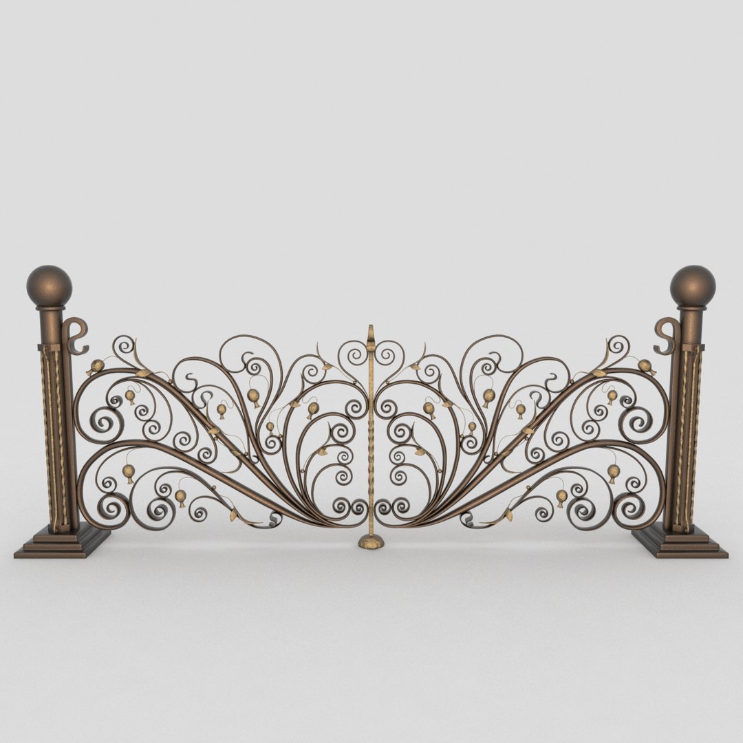 3D Model Wrought Iron Fence - TurboSquid 1194223