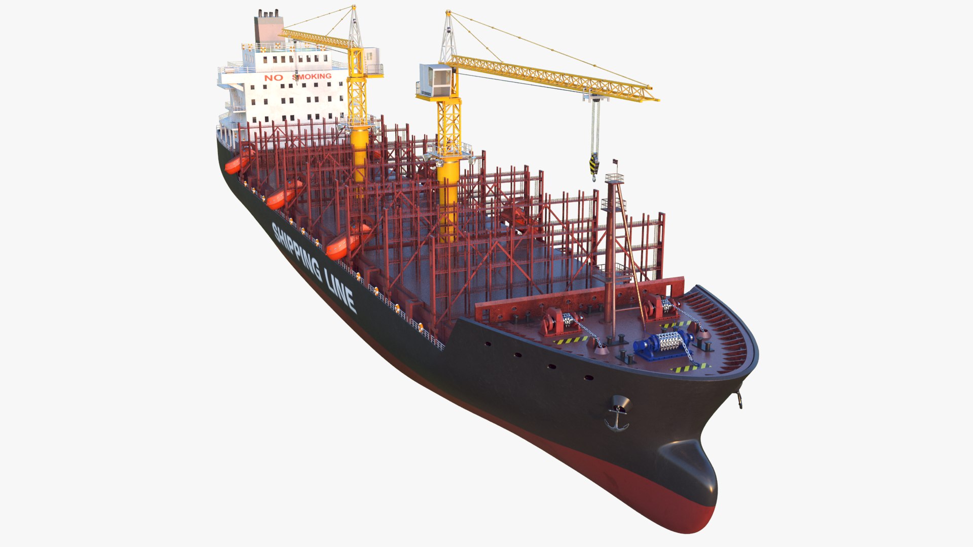 Bulk Container Ship Carrier Model - TurboSquid 1780554