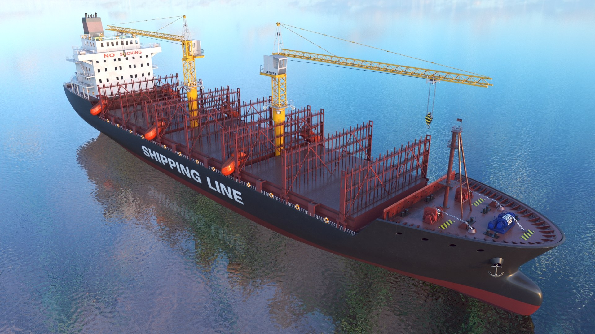 Bulk Container Ship Carrier Model - TurboSquid 1780554