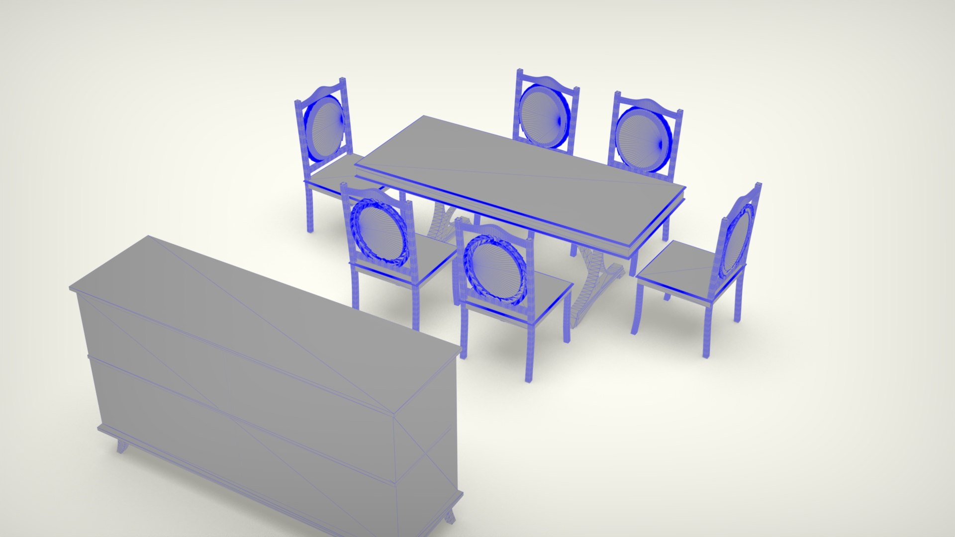 Dining Table Set - 01 3D model - TurboSquid 2175102