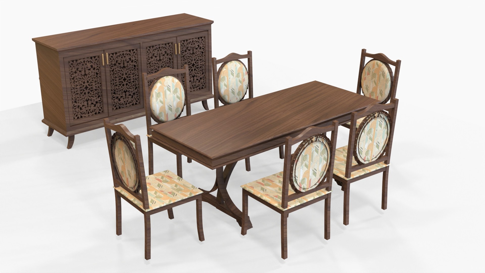 Dining Table Set - 01 3D model - TurboSquid 2175102
