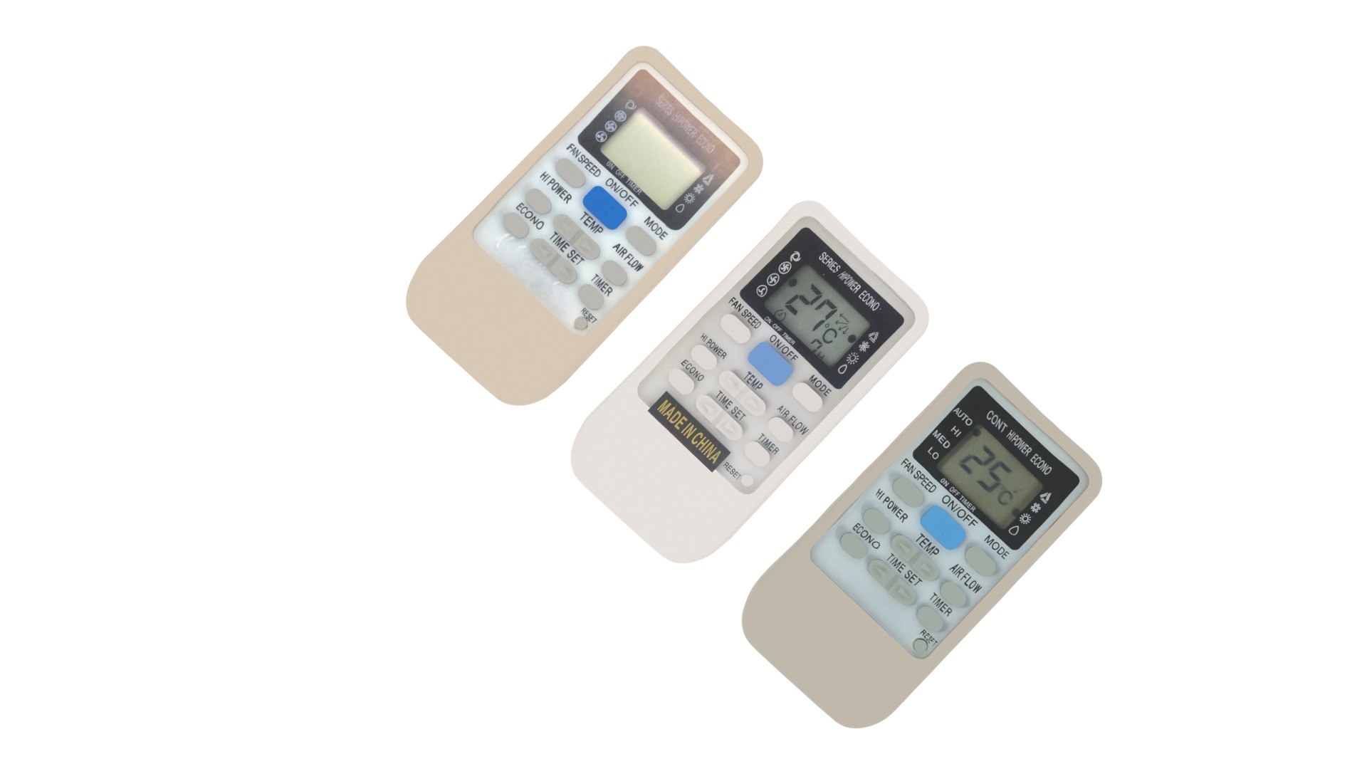 3D Model Air Conditioner Remote Controls Set - TurboSquid 2268964