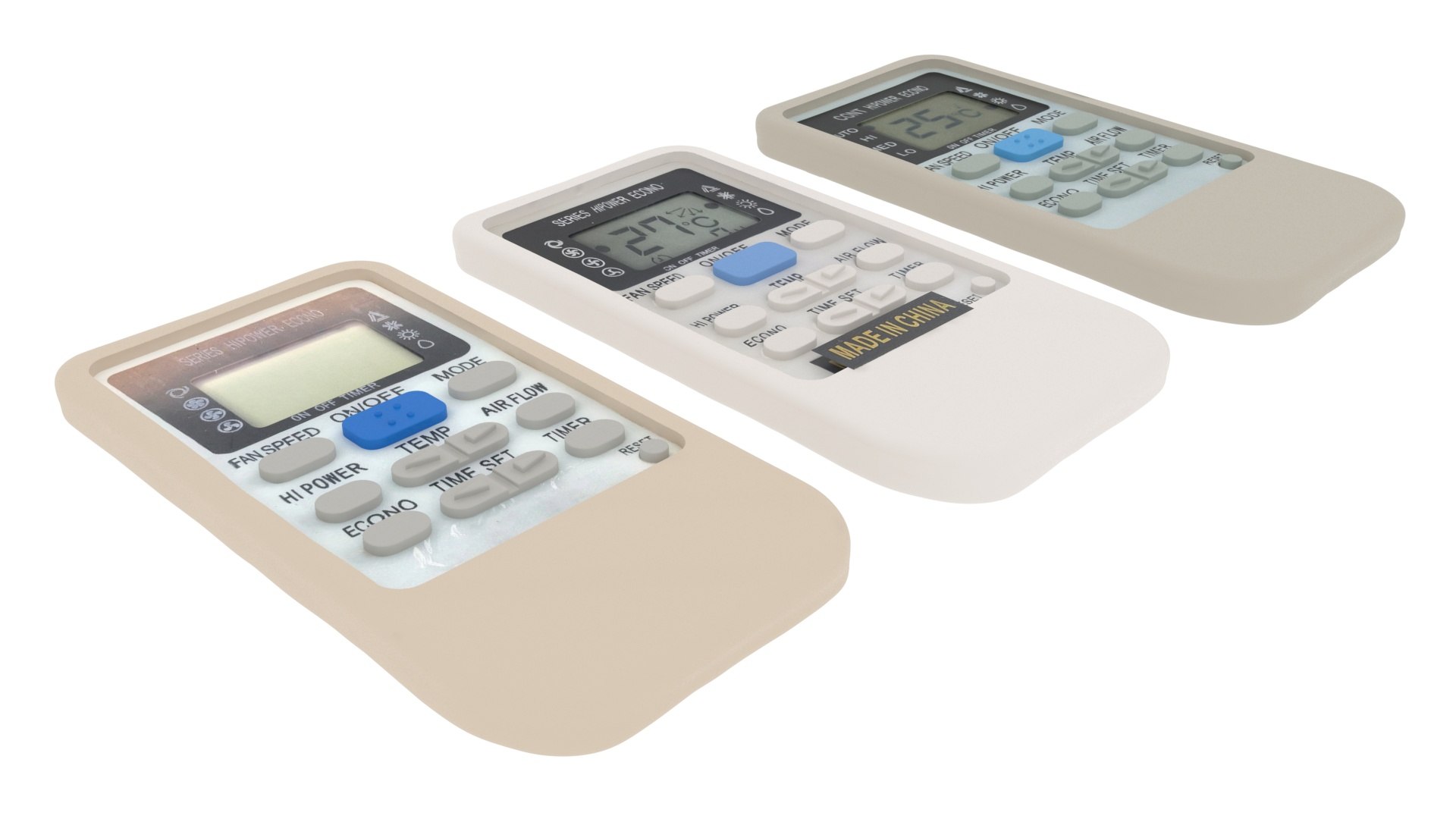 3D Model Air Conditioner Remote Controls Set - TurboSquid 2268964