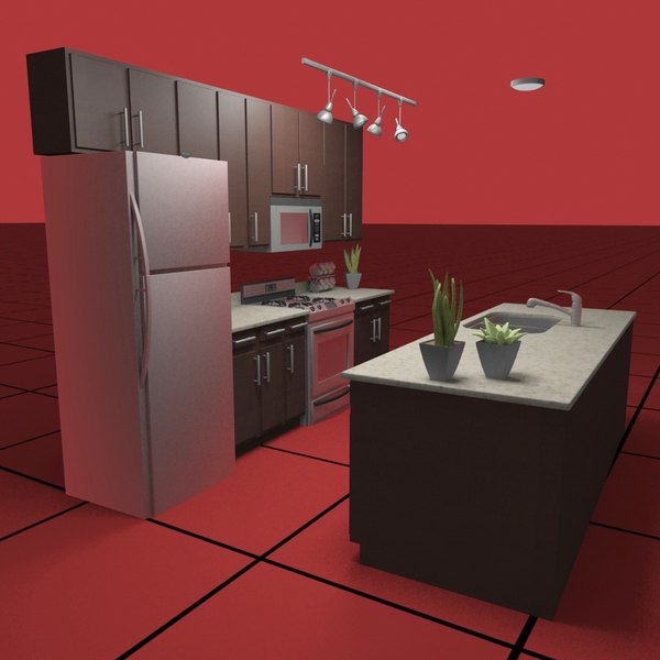 kitchen set04 light fixtures 3d max