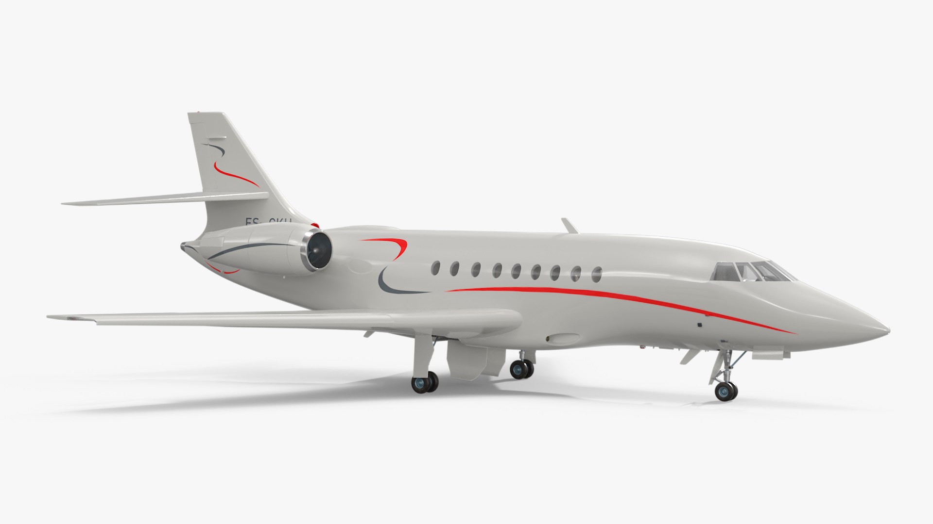 3D Plane Dassault Falcon 2000 Simplified - TurboSquid 2384715
