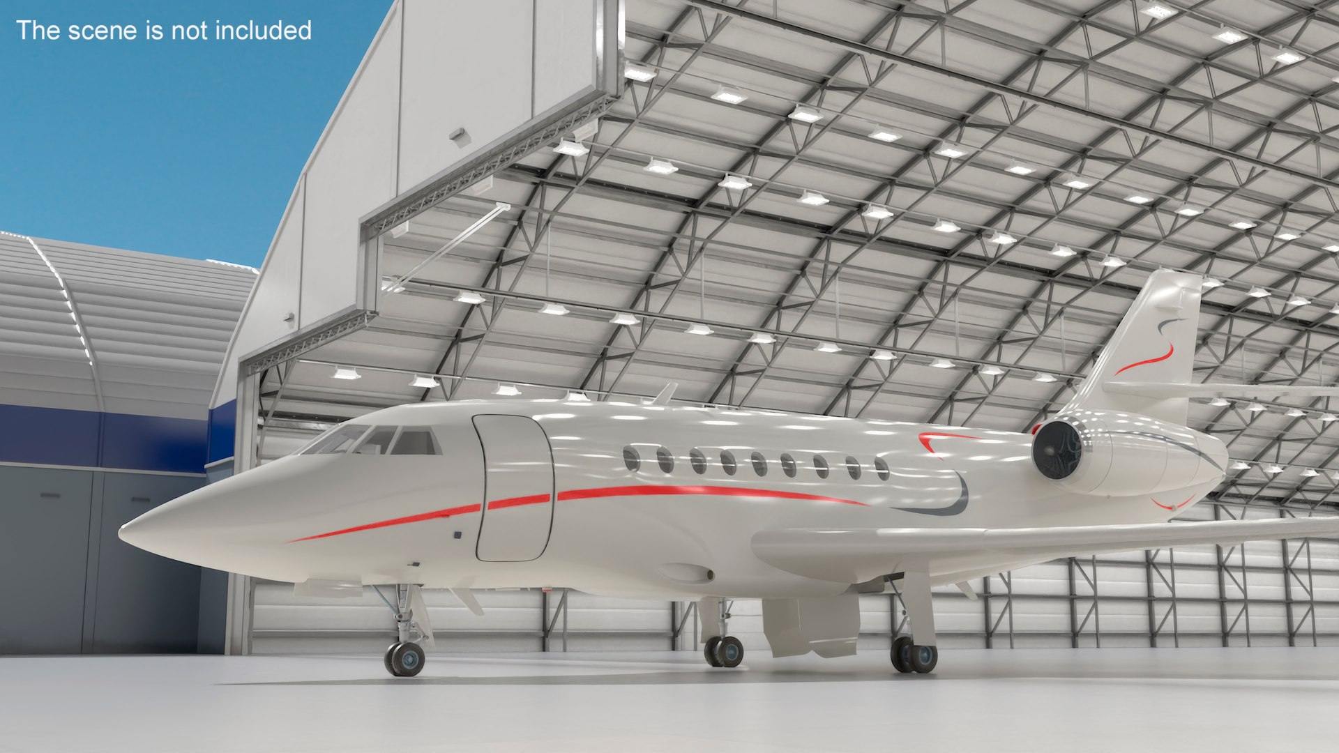 3D Plane Dassault Falcon 2000 Simplified - TurboSquid 2384715