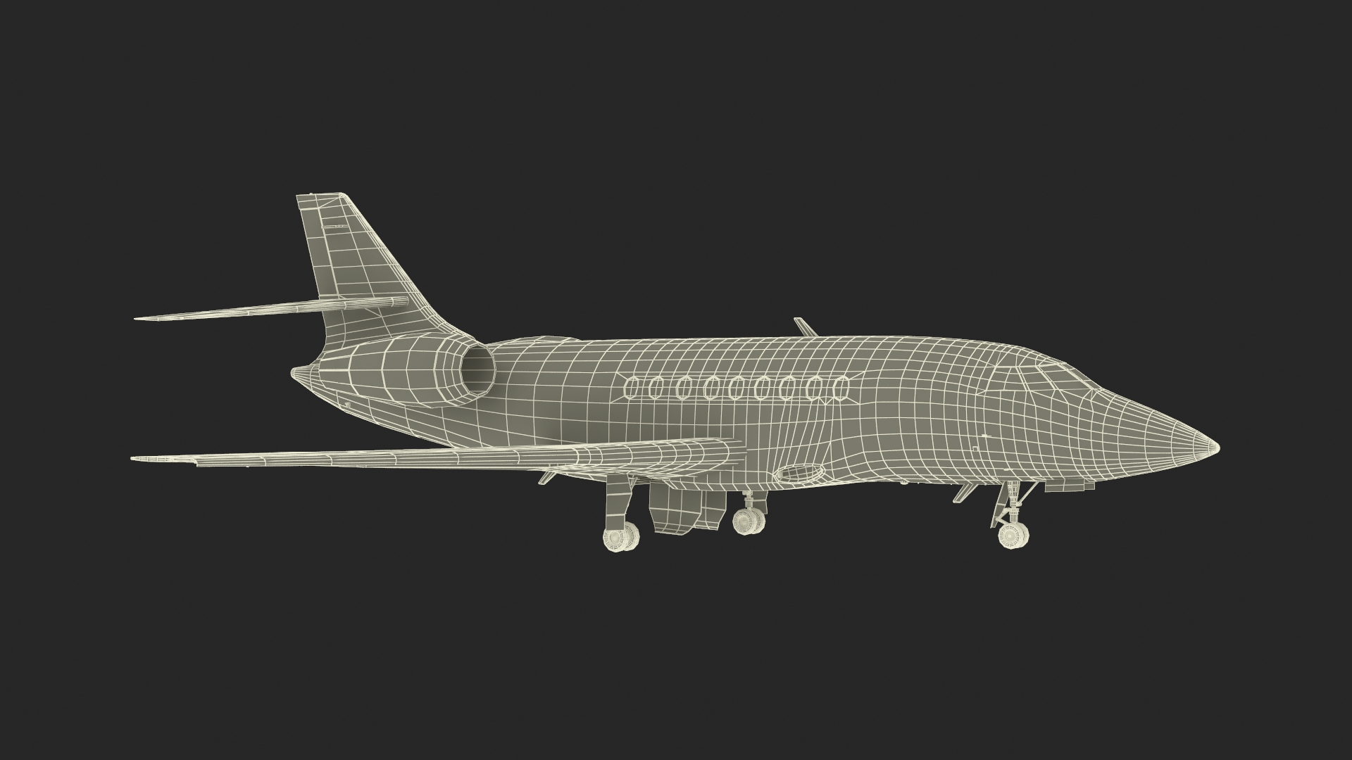 3D Plane Dassault Falcon 2000 Simplified - TurboSquid 2384715