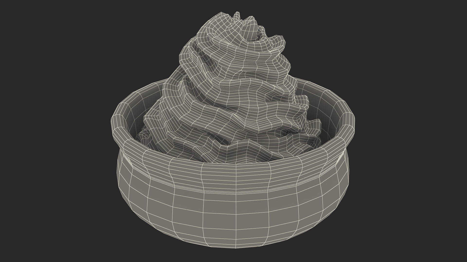 3D Model Vanilla Whipped Cream In Bowl - TurboSquid 2341174