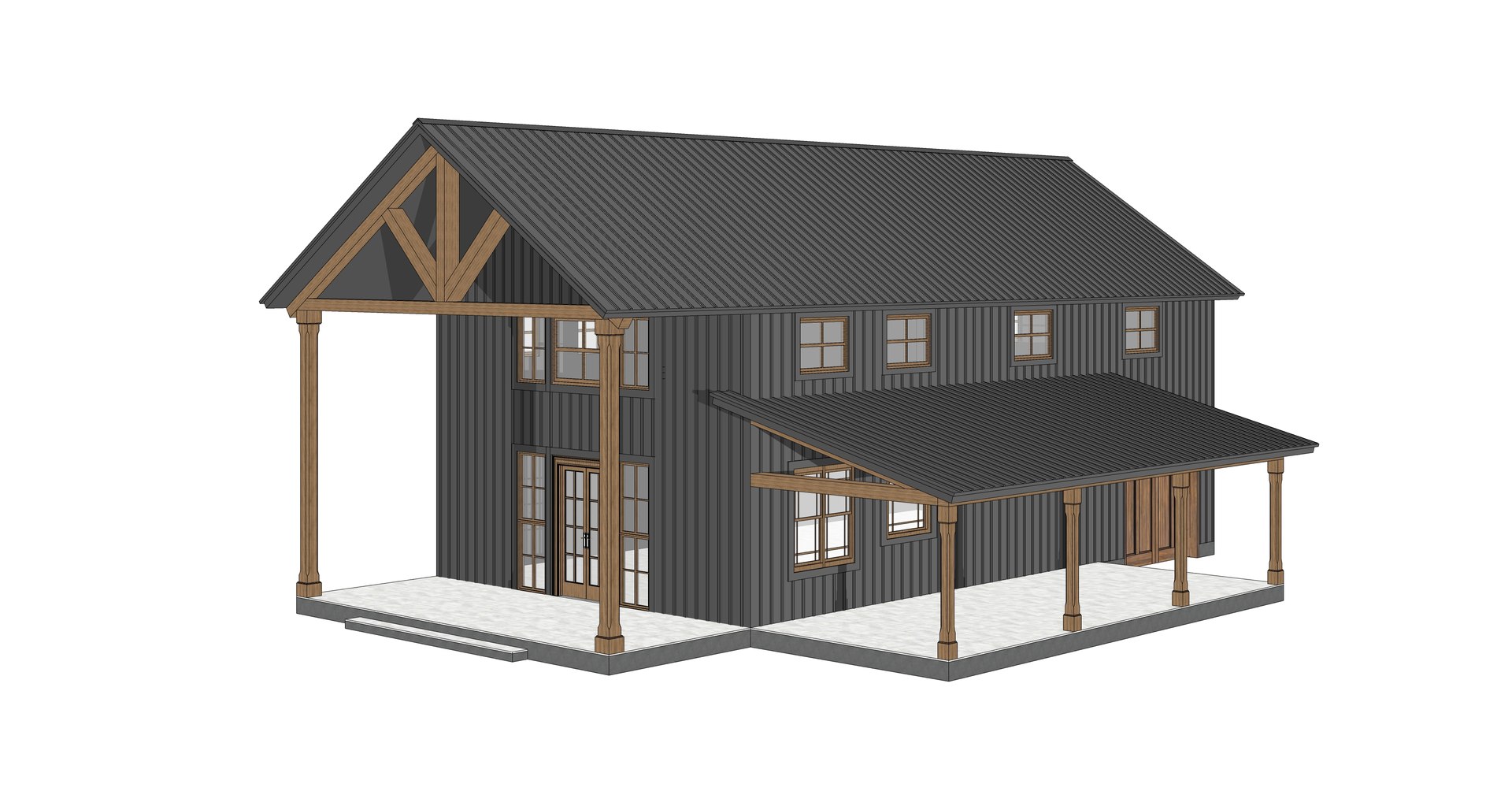 3D Barndominium House 002 Model - TurboSquid 2202635