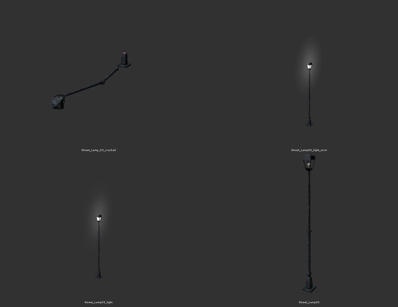 3d Street Light Set Model